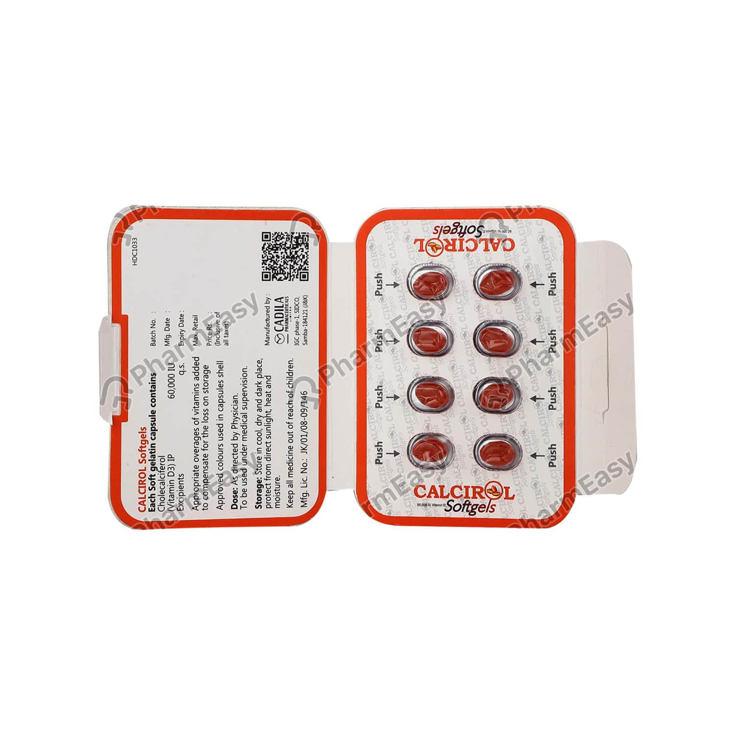 Calcirol 60000 IU Capsule (8) - Uses, Side Effects, Dosage, Composition ...