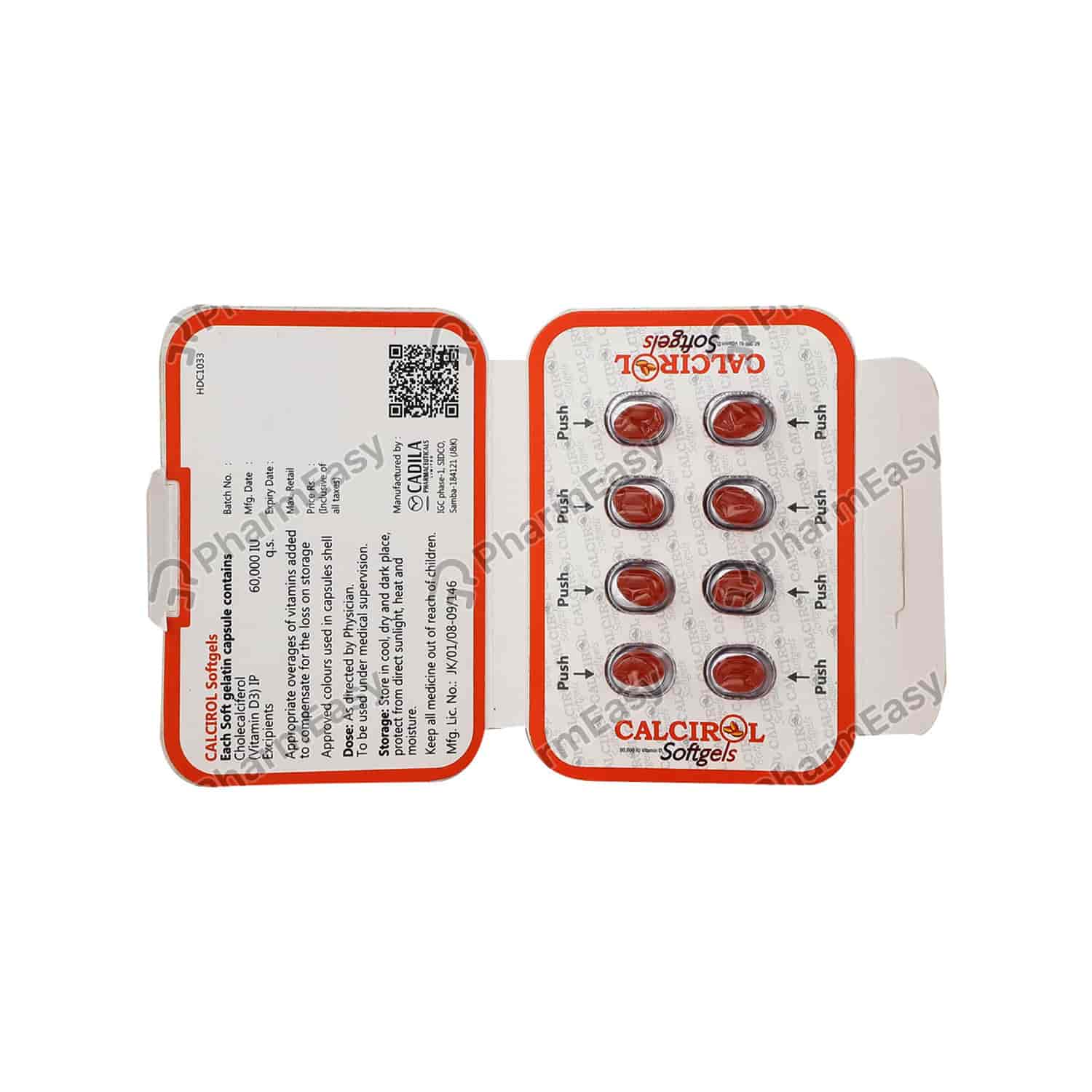 Calcirol 60k Softgels 8'S - Uses, Side Effects, Dosage, Composition ...