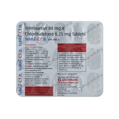 Telma Ct 80mg/6.25mg Tab 15'S - Uses, Side Effects, Dosage, Composition ...