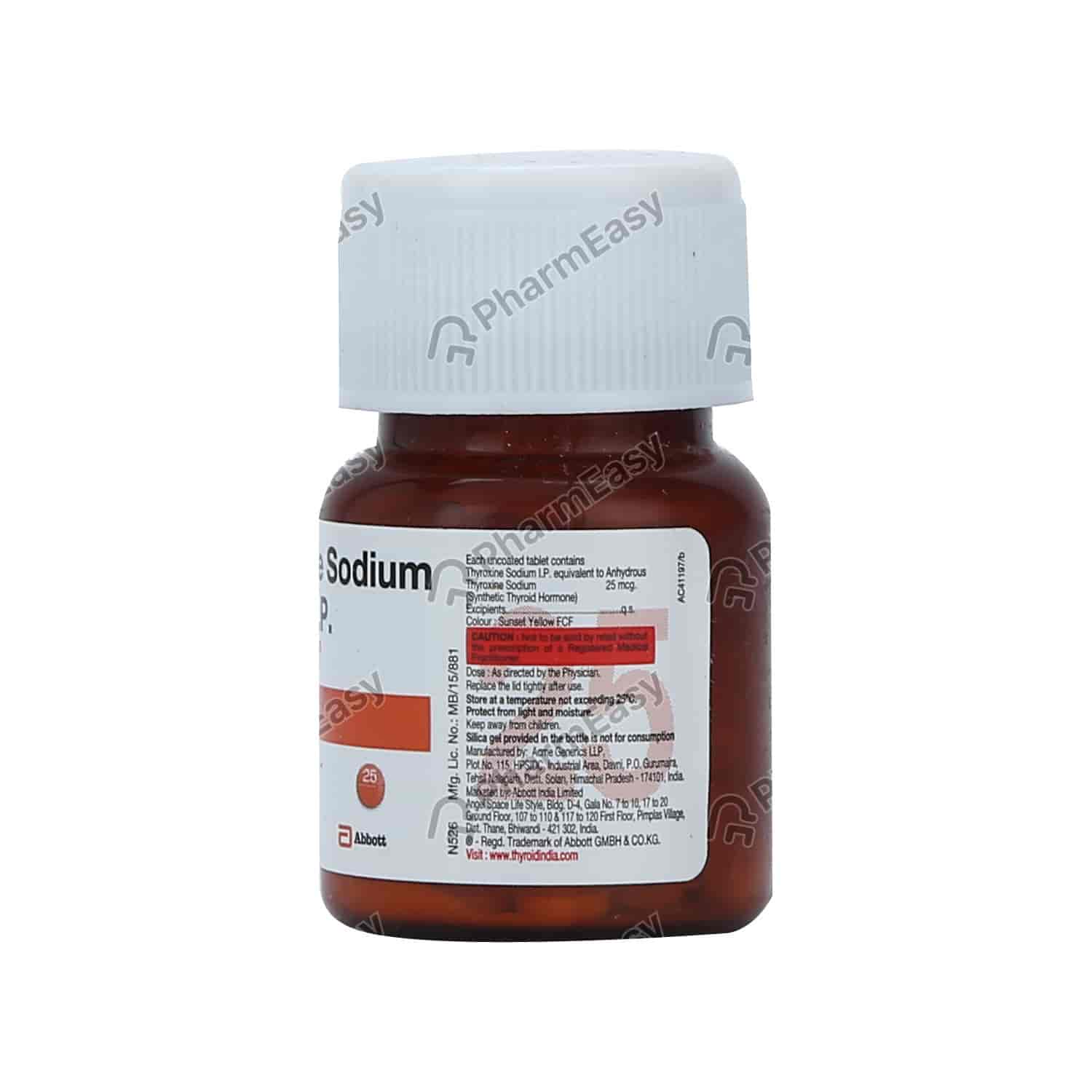 Buy Thyronorm 25mcg Bottle Of 120 Tablets Online at Flat 18% OFF ...