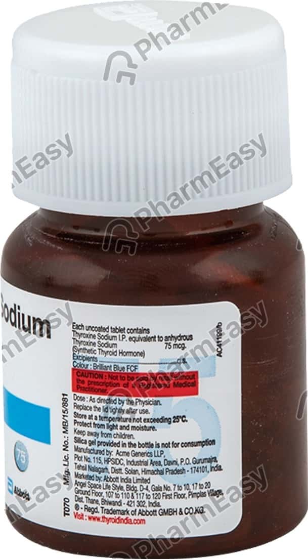 Thyronorm 75 MCG Tablet (120): Uses, Side Effects, Price & Dosage ...