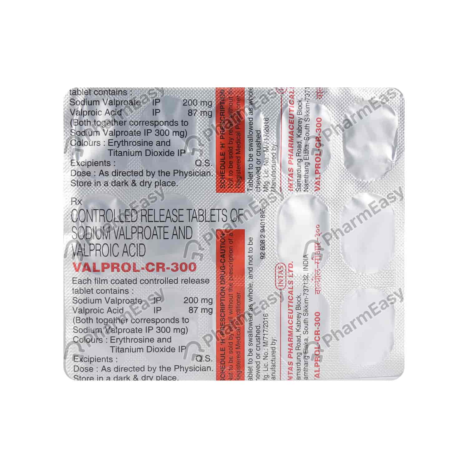 Buy Valprol Cr 300mg Strip Of 15 Tablets Online at Flat 18% OFF ...