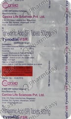 Tyrodin Fsr 500 MG Tablet (10): Uses, Side Effects, Price & Dosage ...