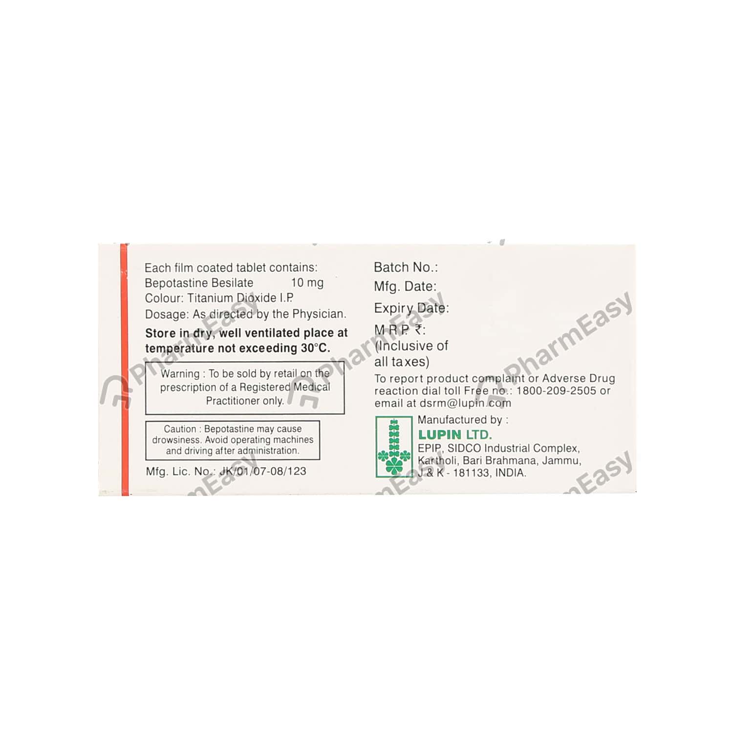 Buy Beipos 10 MG Tablet (10) Online at Flat 18% OFF* | PharmEasy