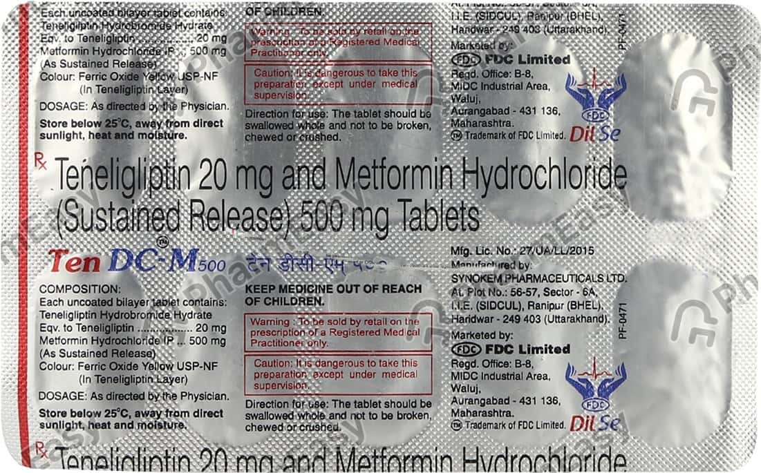 Ten Dc M 500 Strip Of 10 Tablets: Uses, Side Effects, Price & Dosage ...