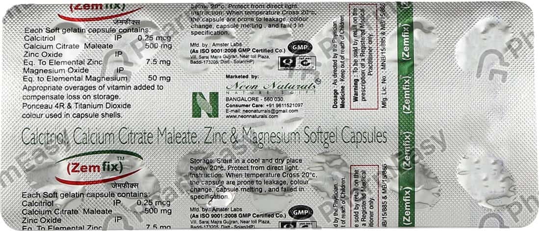 Zemfix Strip Of 15 Capsules: Uses, Side Effects, Price & Dosage | PharmEasy