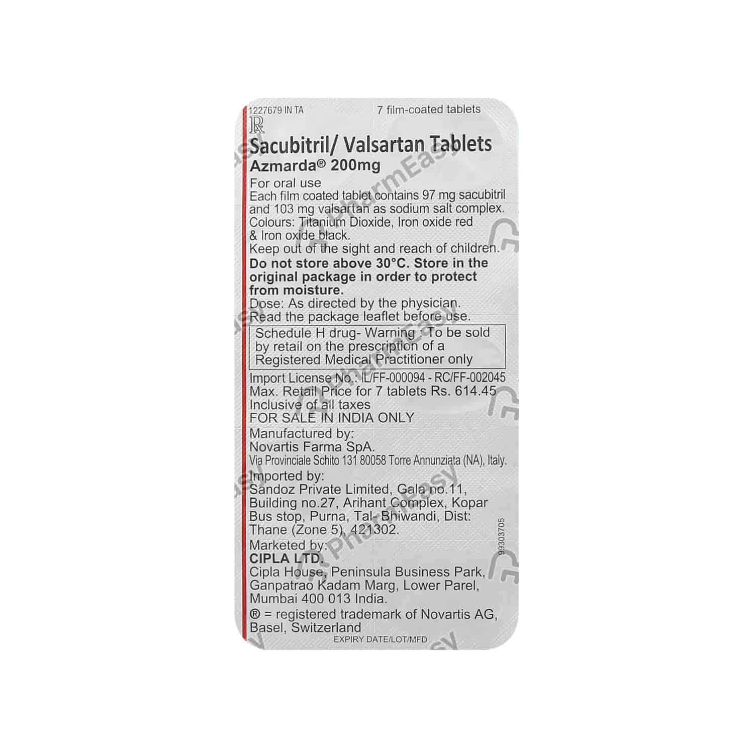 Buy Azmarda 200 Strip Of 7 Tablets Online at Flat 18% OFF* | PharmEasy