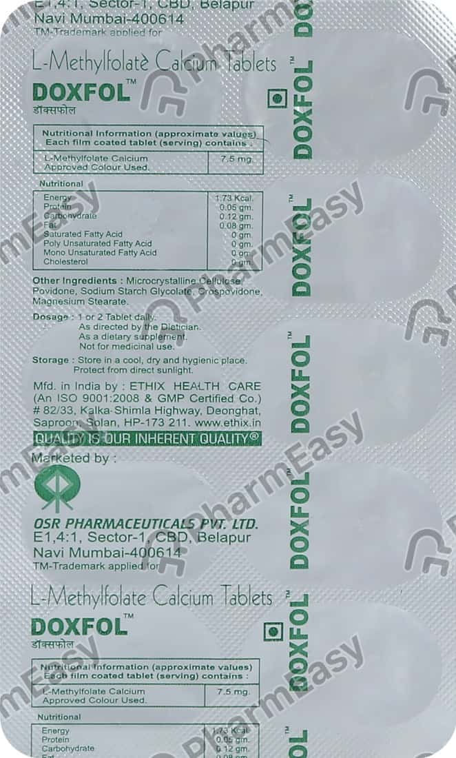 Doxfol 7.5 MG Tablet (10): Uses, Side Effects, Price & Dosage | PharmEasy