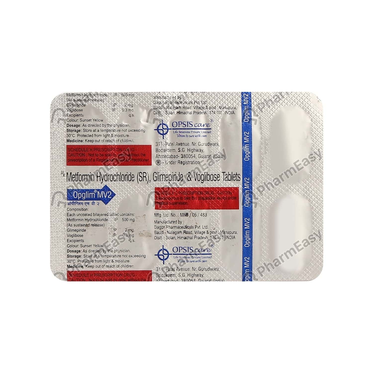 Opglim Mv 2mg Strip Of 10 Tablets - Uses, Side Effects, Dosage ...