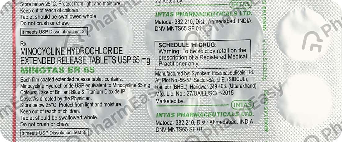 Minotas Er 65 MG Tablet (10): Uses, Side Effects, Price & Dosage ...