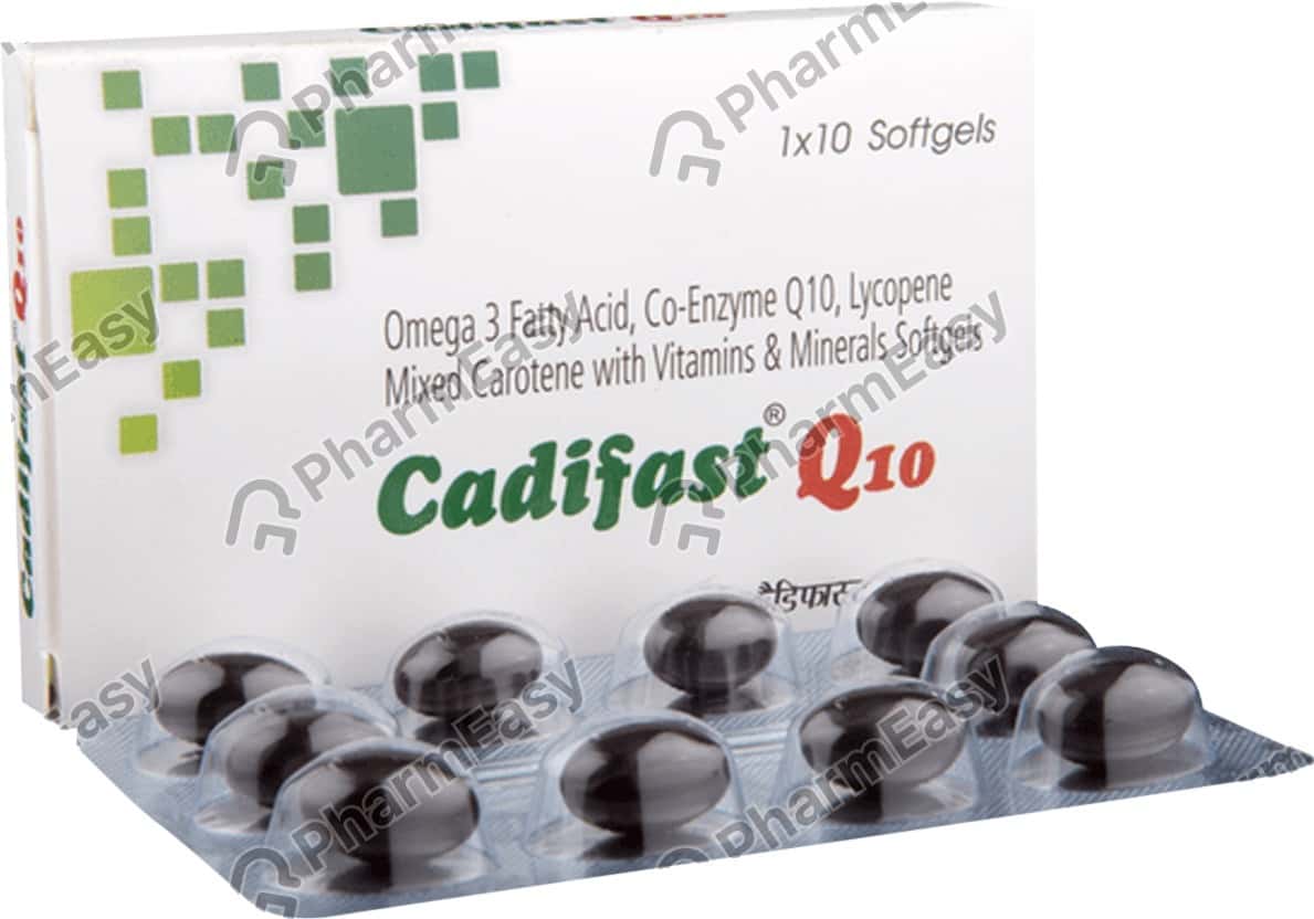 Buy Cadifast Q10 Strip Of 10 Capsules Online at Flat 15% OFF | PharmEasy