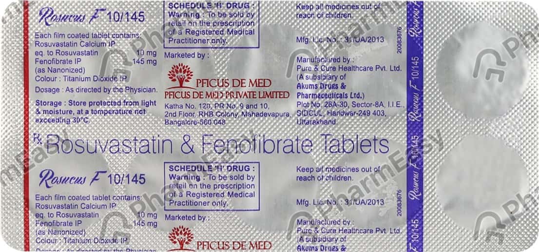 Rosucus F 10/145 Strip Of 10 Tablets: Uses, Side Effects, Price ...