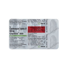 Claribid 500 MG Tablet (10) - Uses, Side Effects, Dosage, Composition & Price | PharmEasy