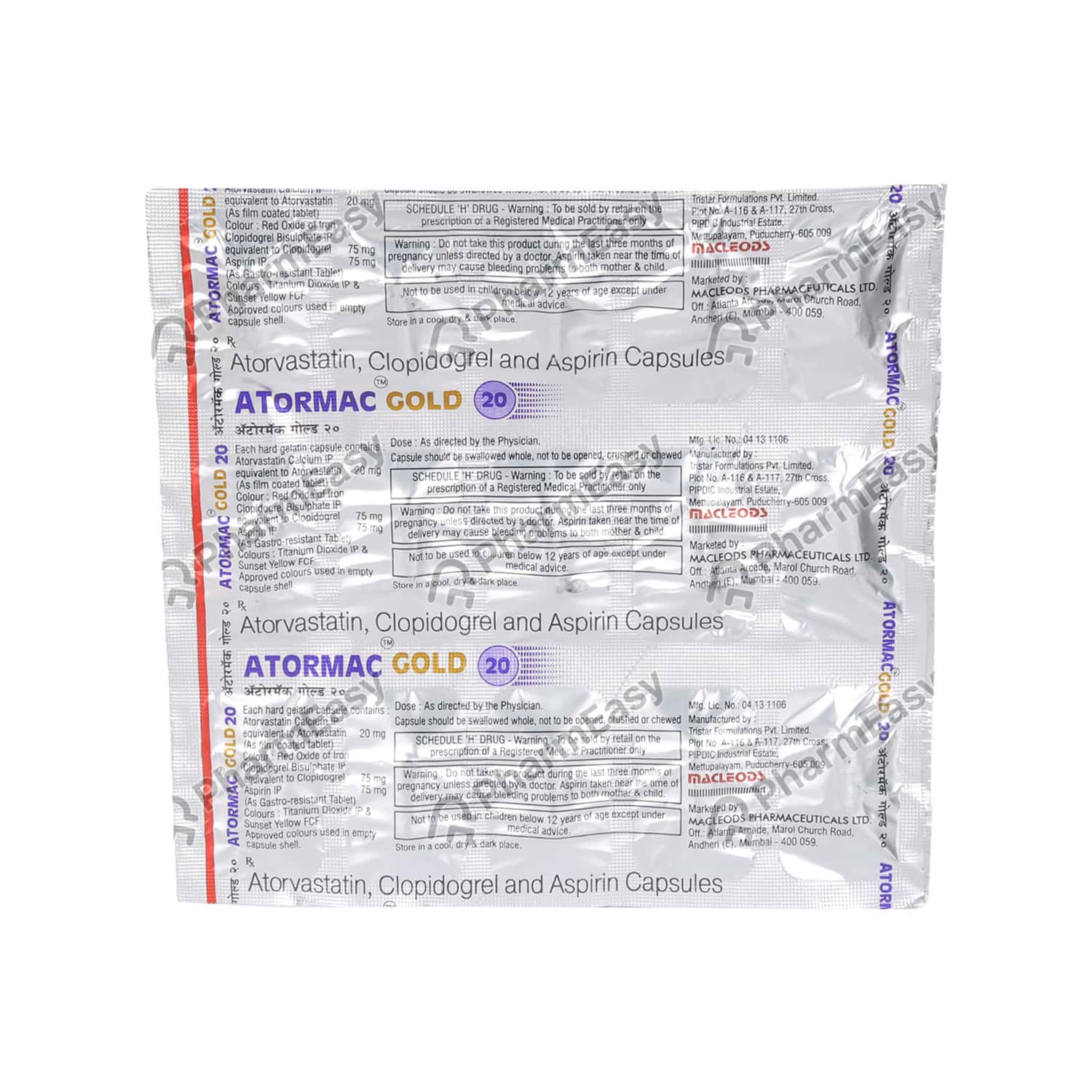 Buy Atormac Gold 20mg Strip Of 15 Capsules Online at Flat 18% OFF ...