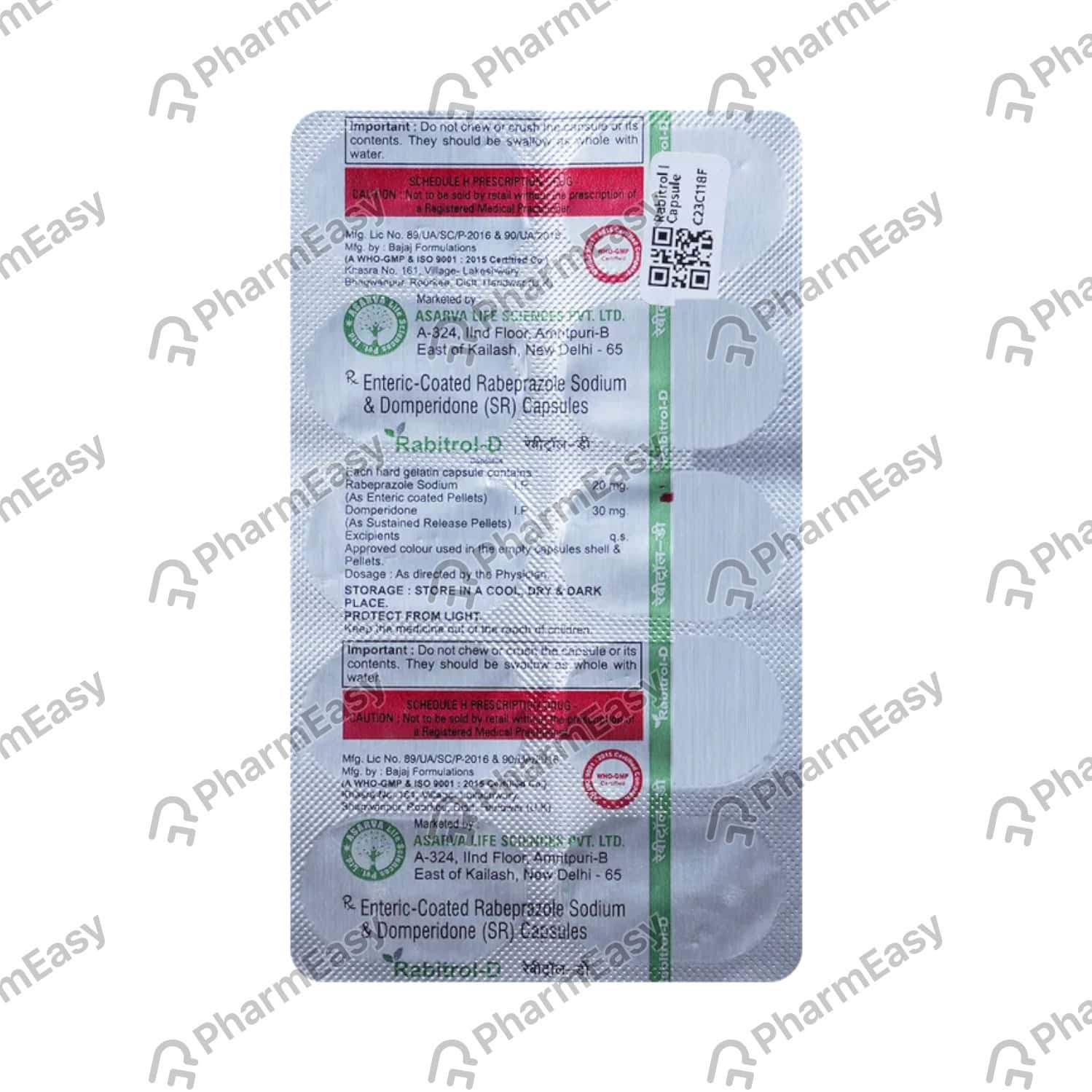 Rabitrol D Strip Of 10 Capsules: Uses, Side Effects, Price & Dosage ...