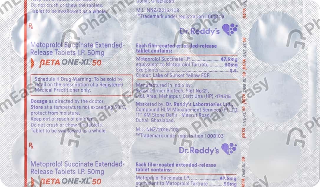 Betaone Xl 50 MG Tablet (15): Uses, Side Effects, Price, Dosage ...