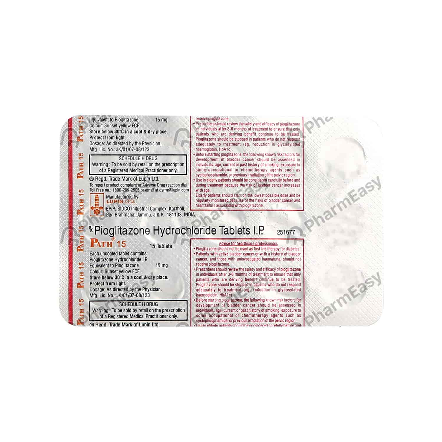 Buy Path 15mg Strip Of 15 Tablets Online at Flat 18% OFF* | PharmEasy