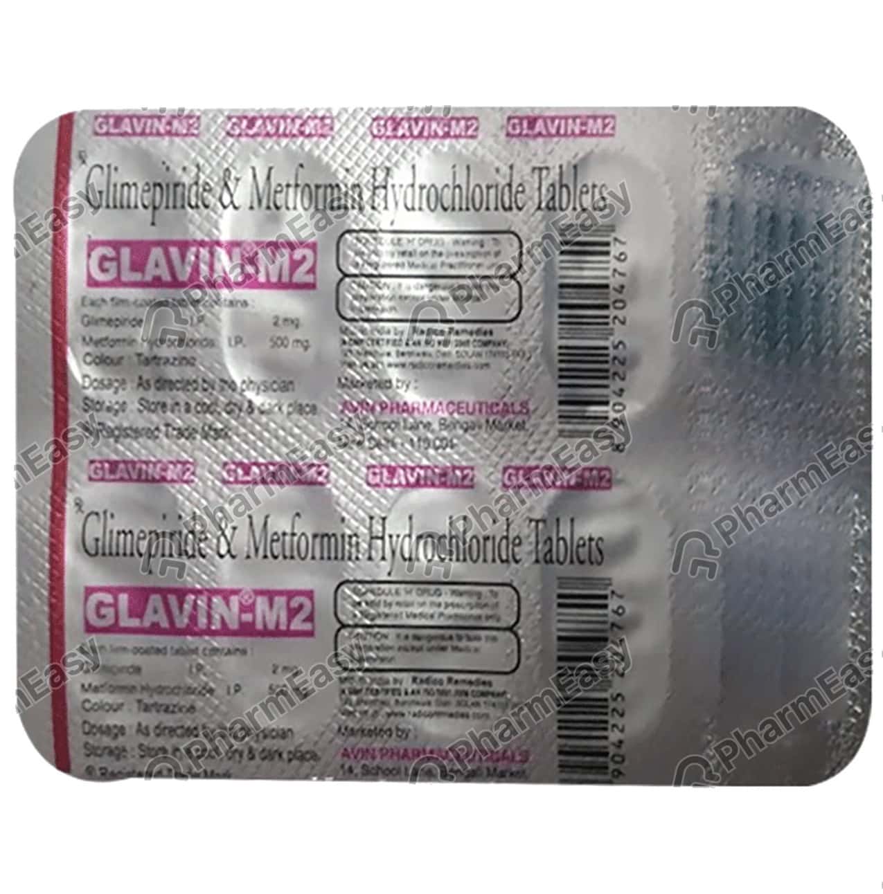 Glavin M2 Strip Of 10 Tablets: Uses, Side Effects, Price & Dosage ...
