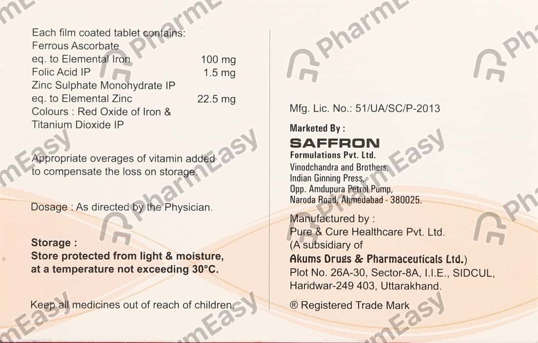 Ferivate Tablet: Uses, Side Effects, Price & Dosage | PharmEasy