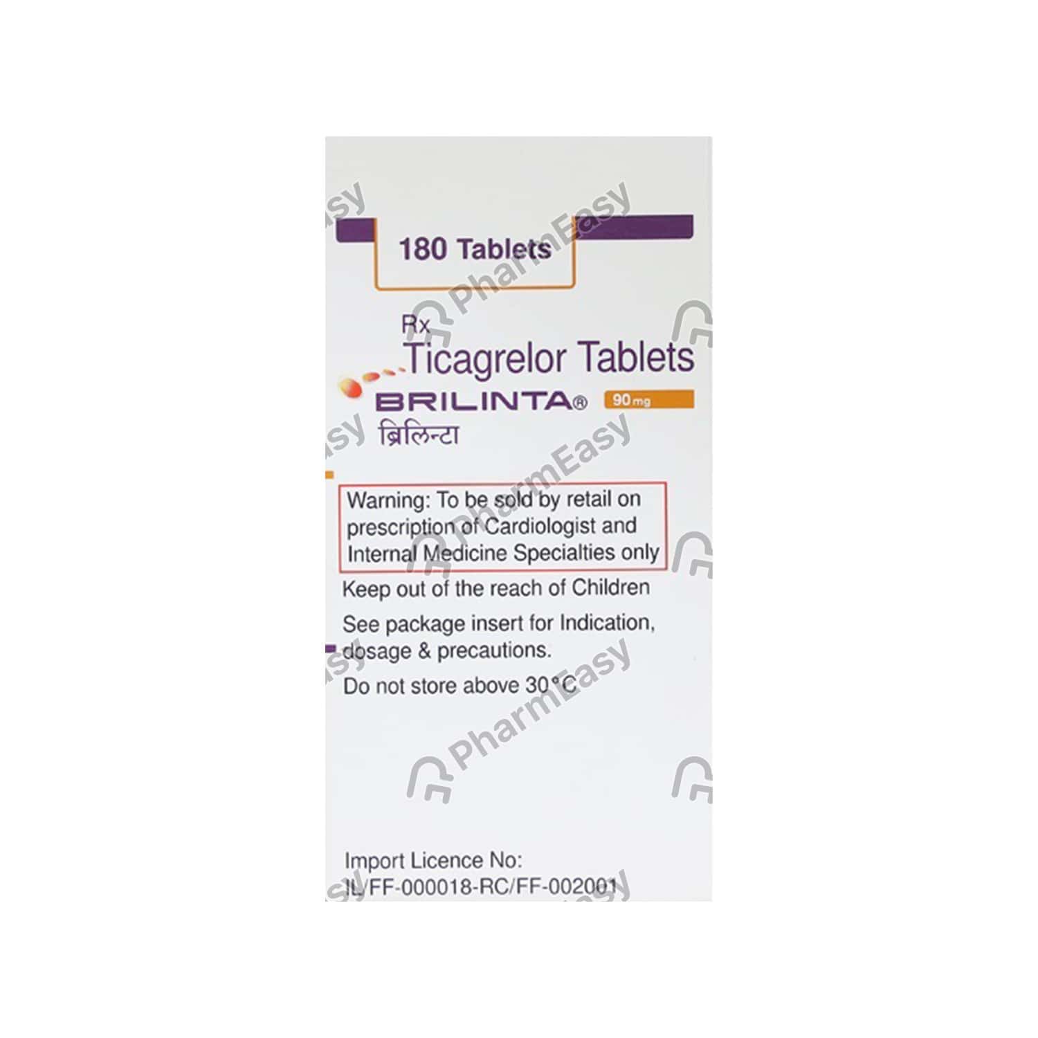 Brilinta 90 MG Tablet (180): Uses, Side Effects, Price, Dosage ...