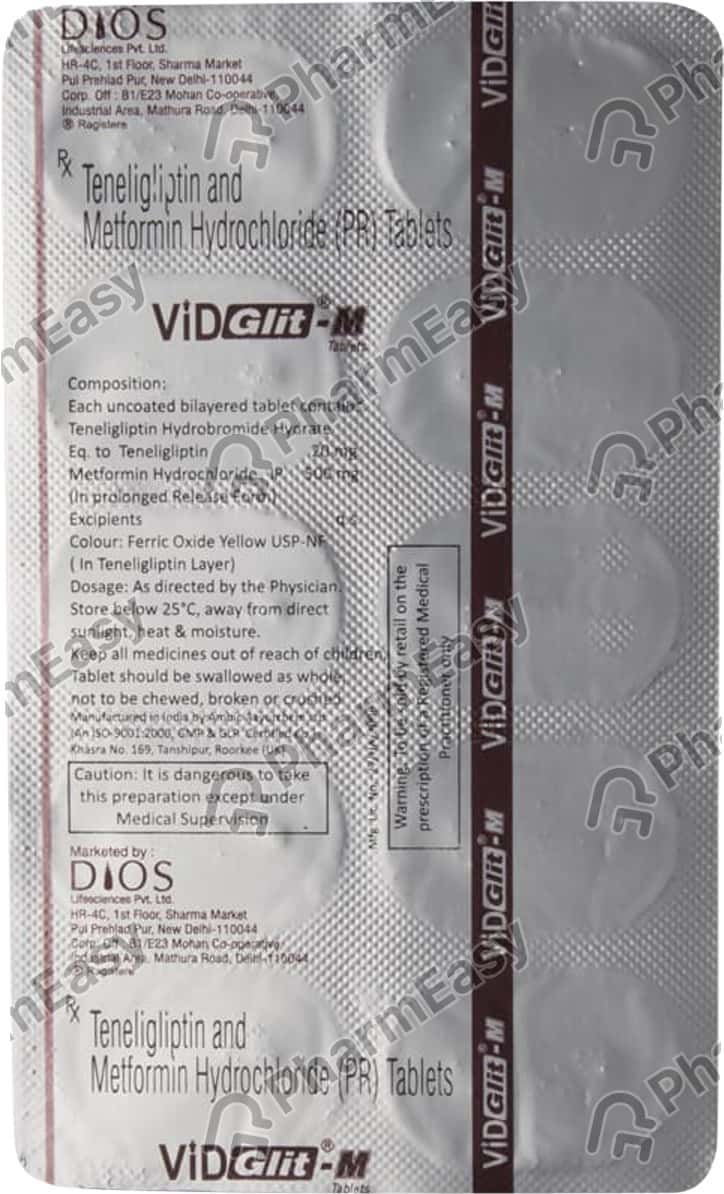 Vidglit M Strip Of 10 Tablets: Uses, Side Effects, Price & Dosage ...
