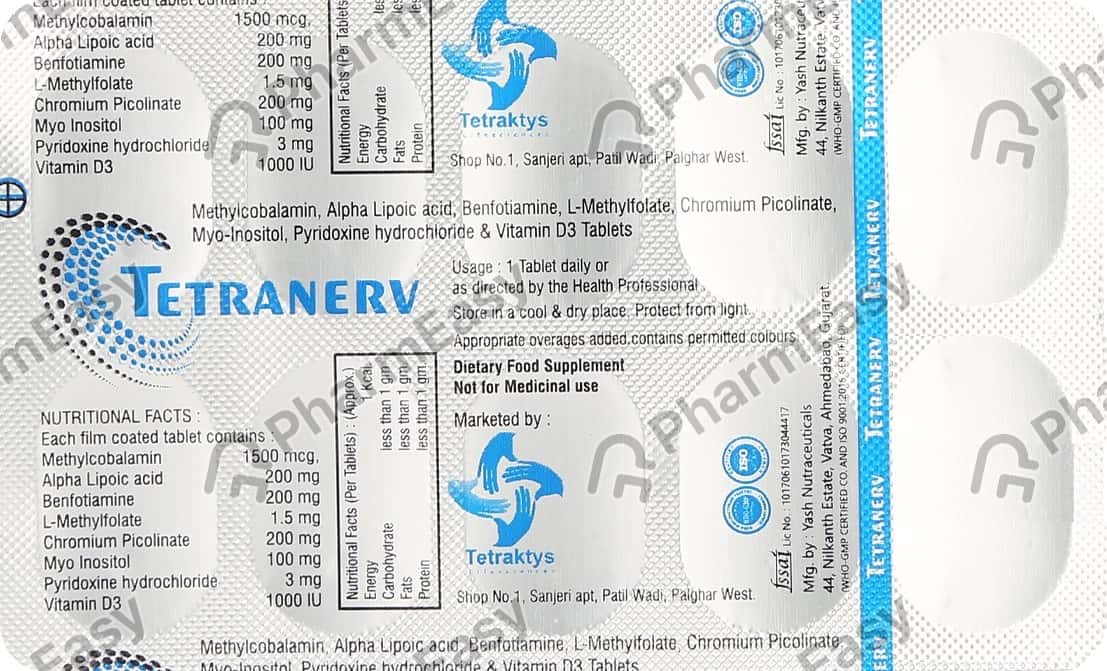 Buy Tetranerv Strip Of 10 Tablets Online at Flat 15% OFF | PharmEasy
