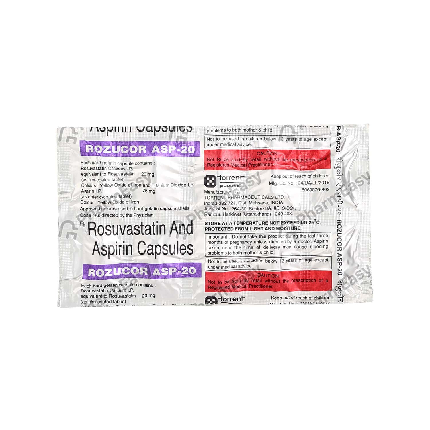 Rozucor Asp 20mg Strip Of 10 Capsules - Uses, Side Effects, Dosage ...