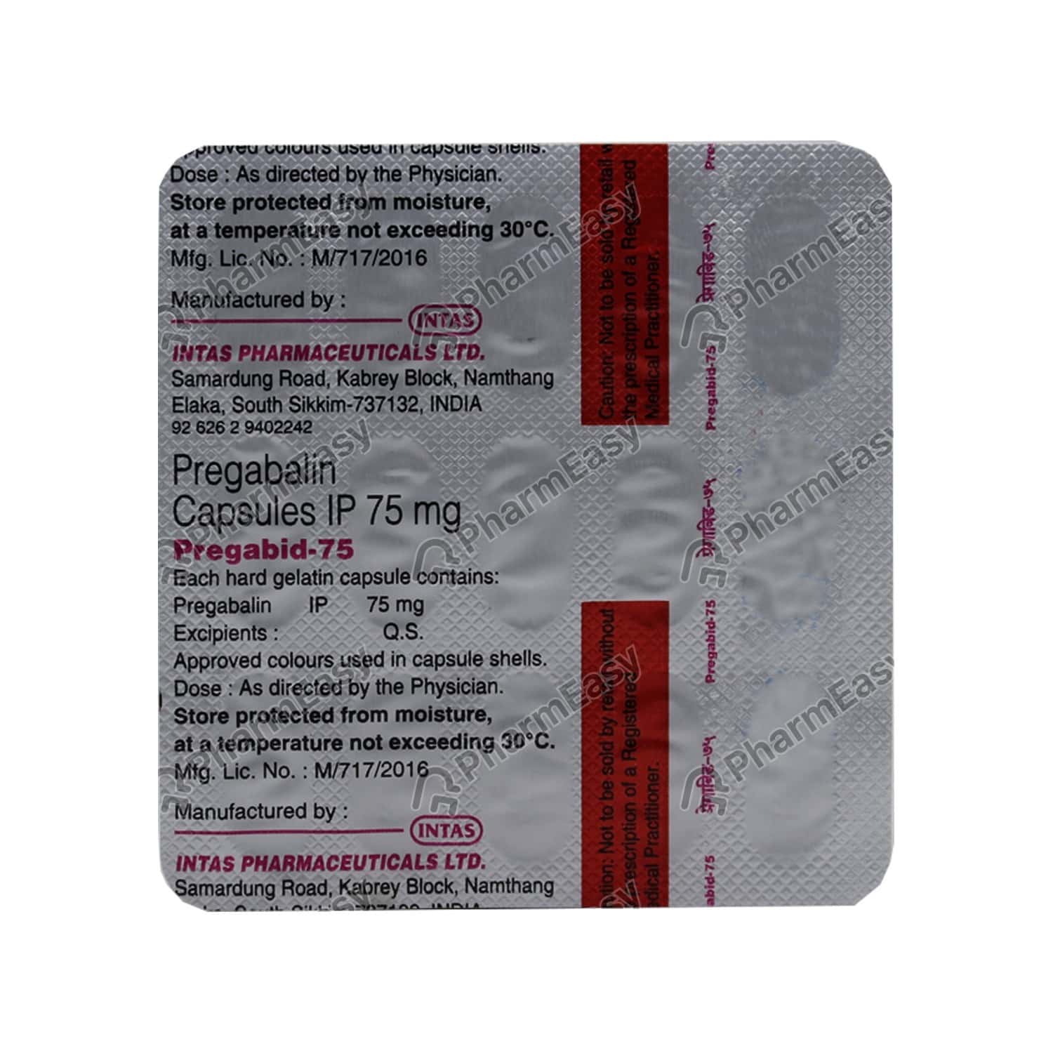 Pregabid 75 MG Capsule (15) - Uses, Side Effects, Dosage, Composition ...