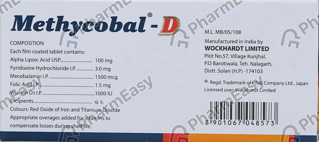 Methycobal D Strip Of 10 Tablets: Uses, Side Effects, Price & Dosage ...
