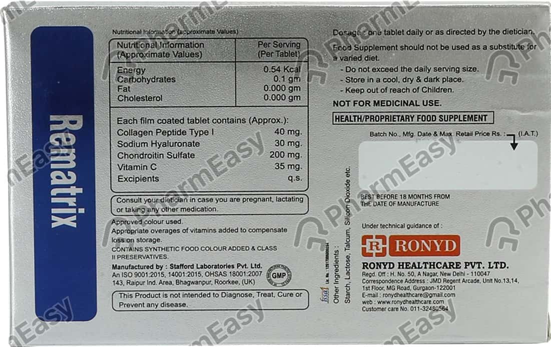 Buy Rematrix Tablets 10'S Online at Flat 15% OFF | PharmEasy
