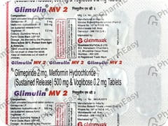 Glimulin Mv 2mg Strip Of 10 Tablets: Uses, Side Effects, Price & Dosage ...