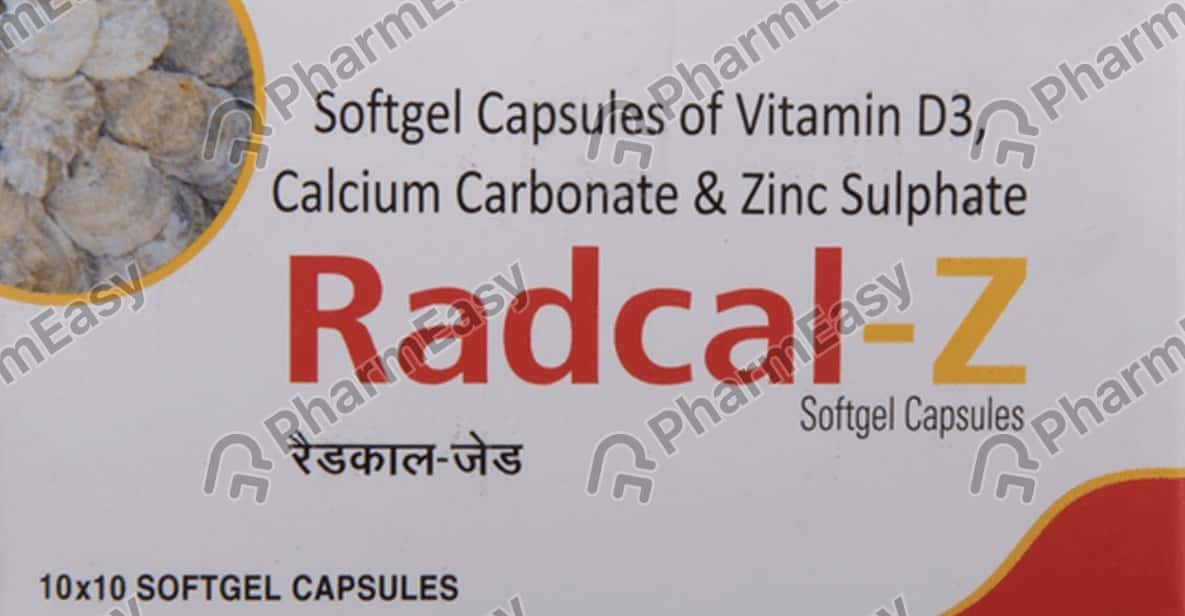 Radcal Z Strip Of 10 Capsules: Uses, Side Effects, Price & Dosage ...