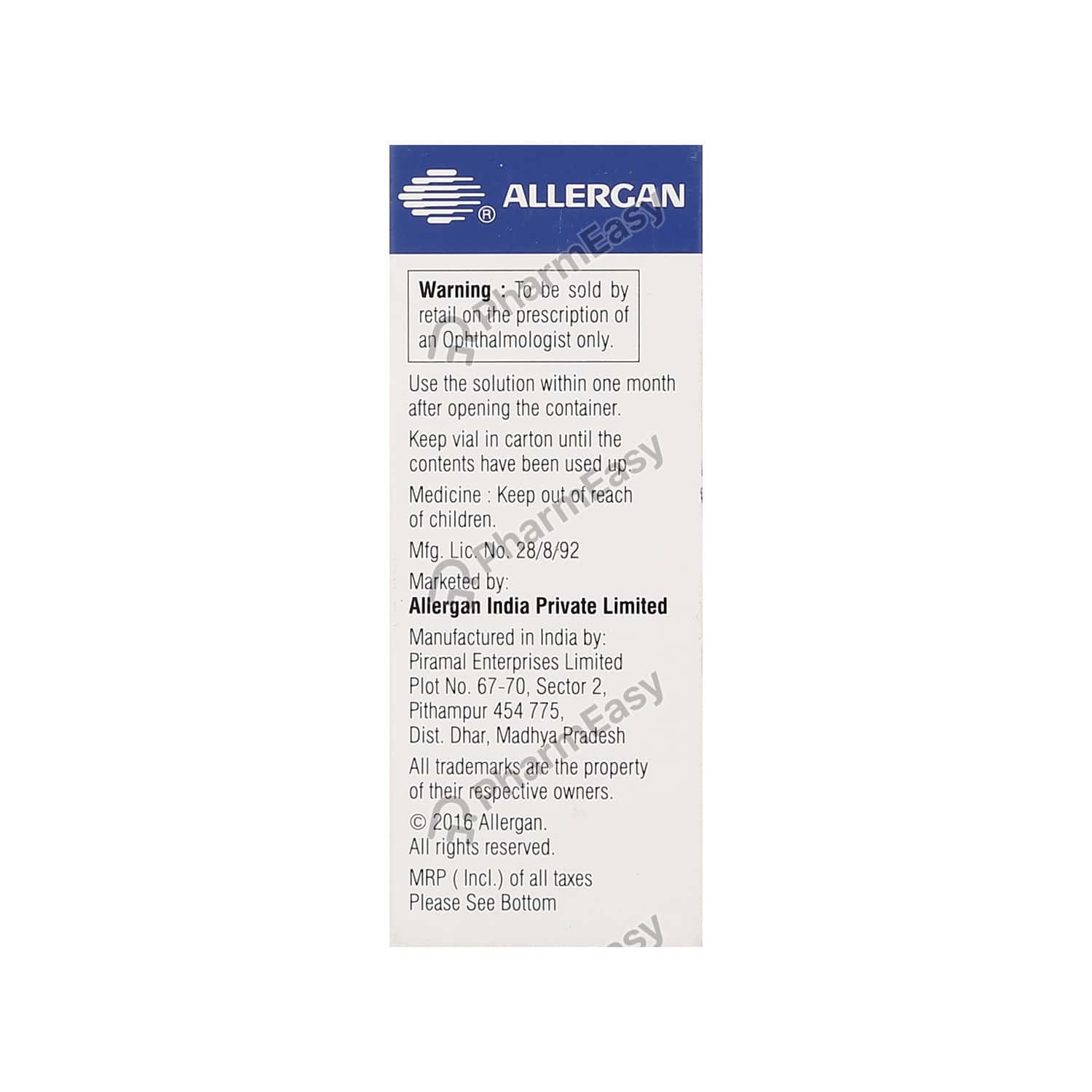 Buy Brinzagan 1 % Eye Drop (5) Online at Flat 18% OFF* | PharmEasy
