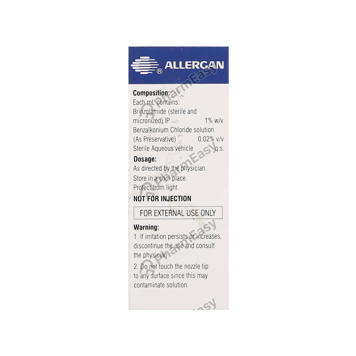 Buy Brinzagan 1 % Eye Drop (5) Online at Flat 18% OFF* | PharmEasy