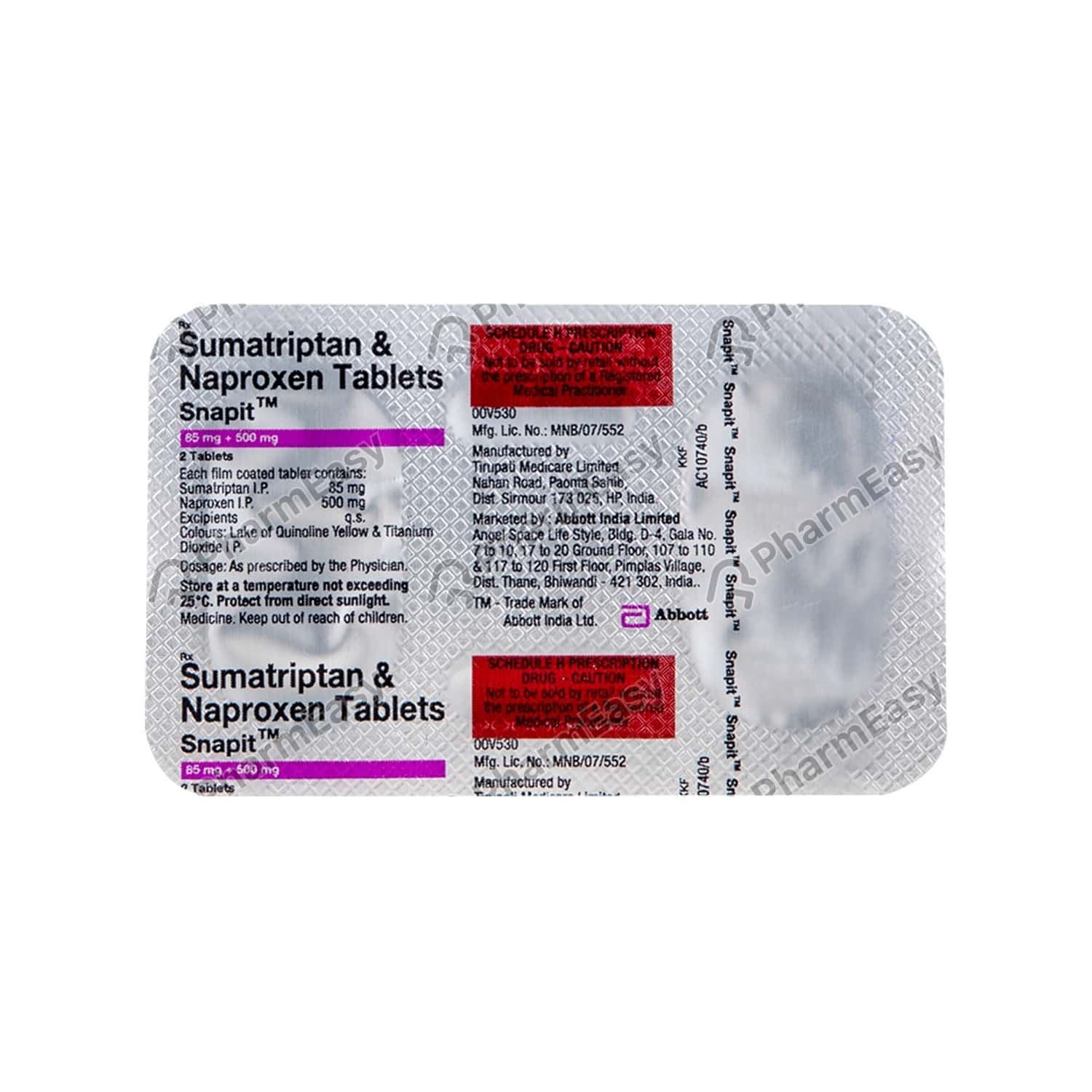 Snapit Strip Of 2 Tablets - Uses, Side Effects, Dosage, Composition ...