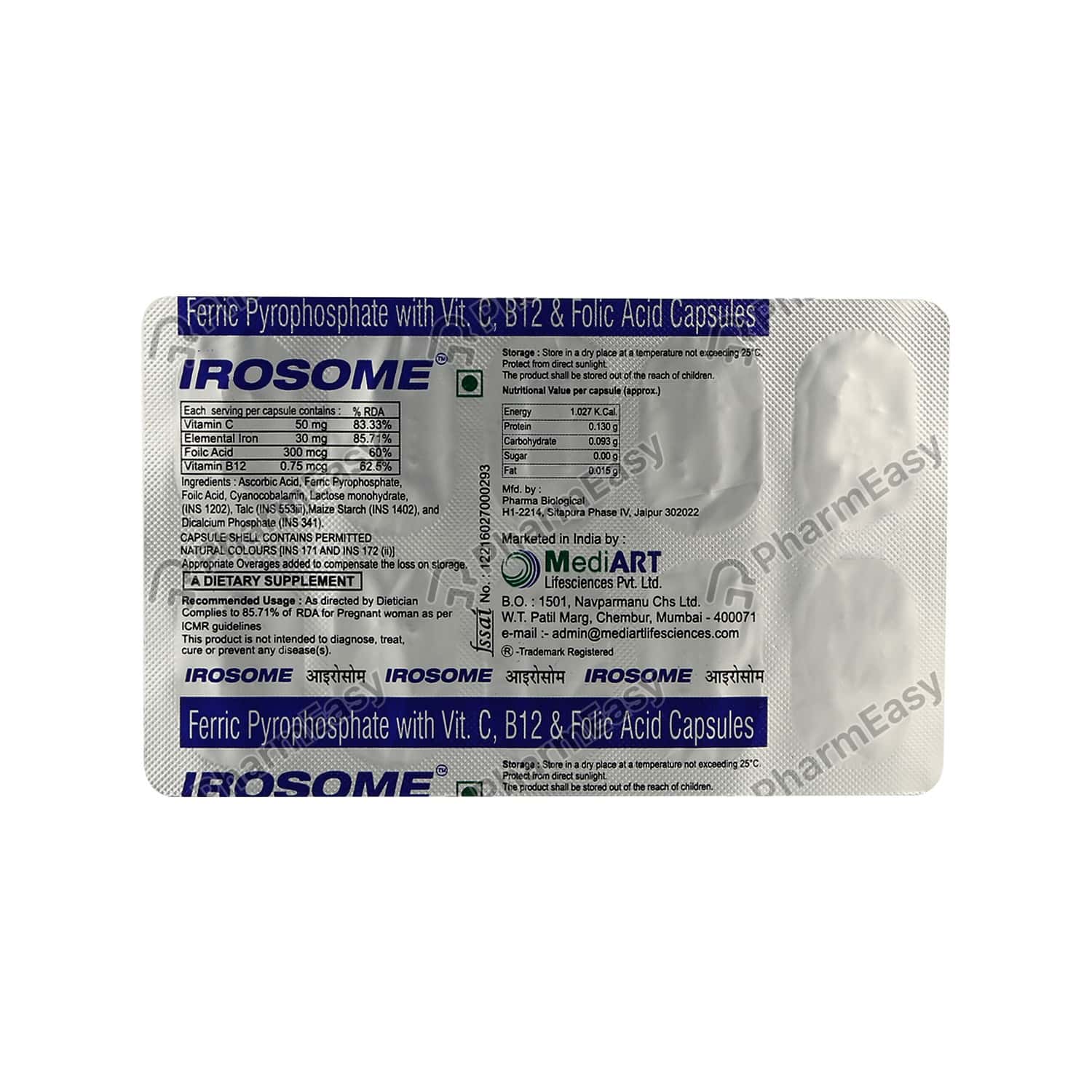 Buy Irosome Strip Of 10 Capsules Online at Flat 18% OFF* | PharmEasy