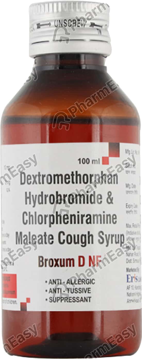 Broxum D Nf Syrup 100ml: Uses, Side Effects, Price & Dosage | PharmEasy