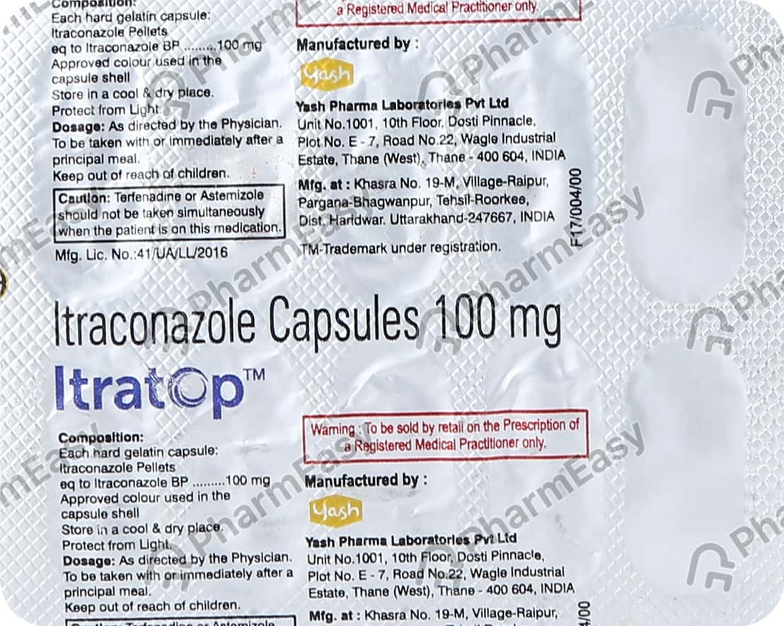 Itratop 100 MG Capsule (10): Uses, Side Effects, Price & Dosage | PharmEasy