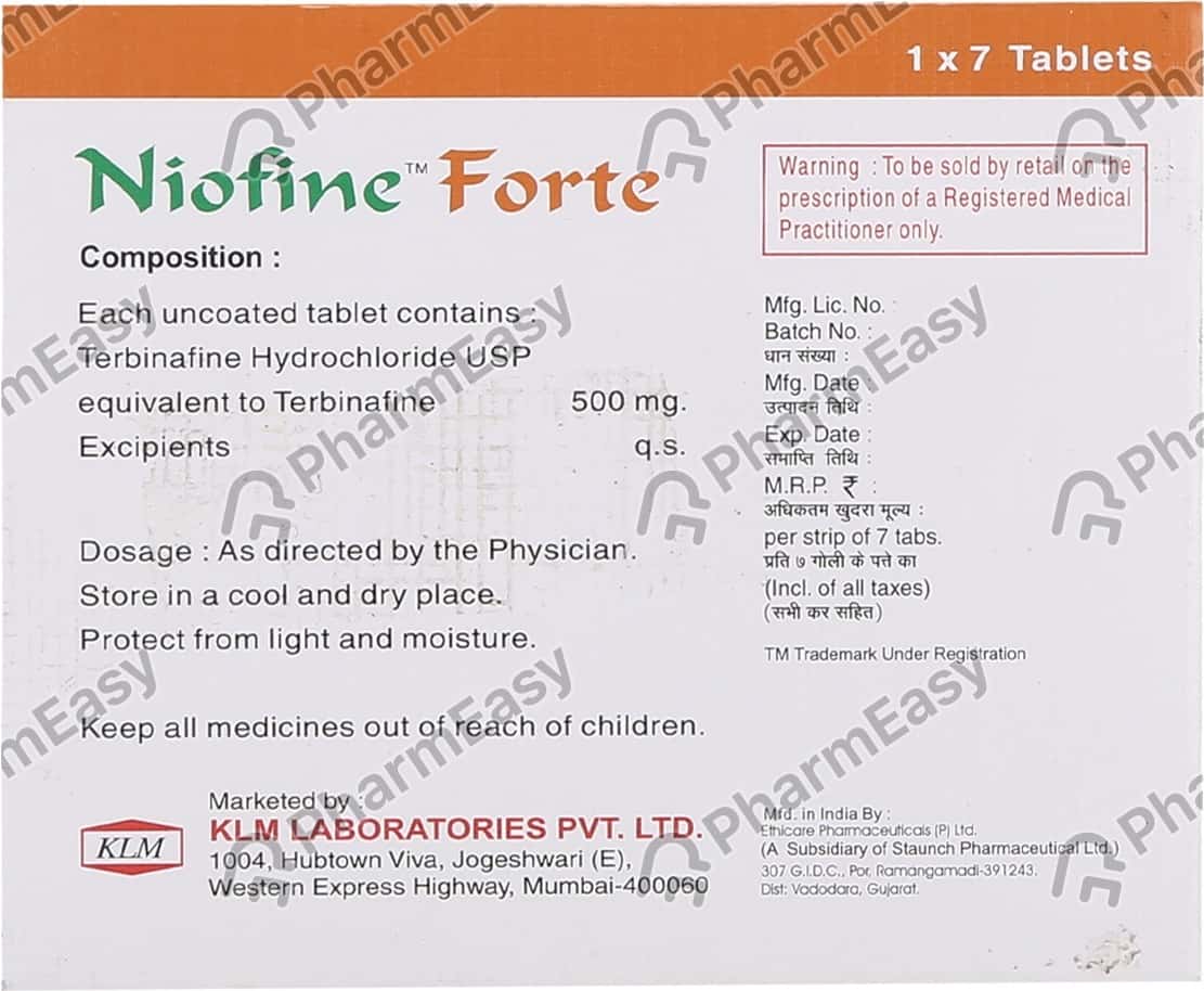 Niofine Forte 500 MG Tablet (7): Uses, Side Effects, Price & Dosage ...