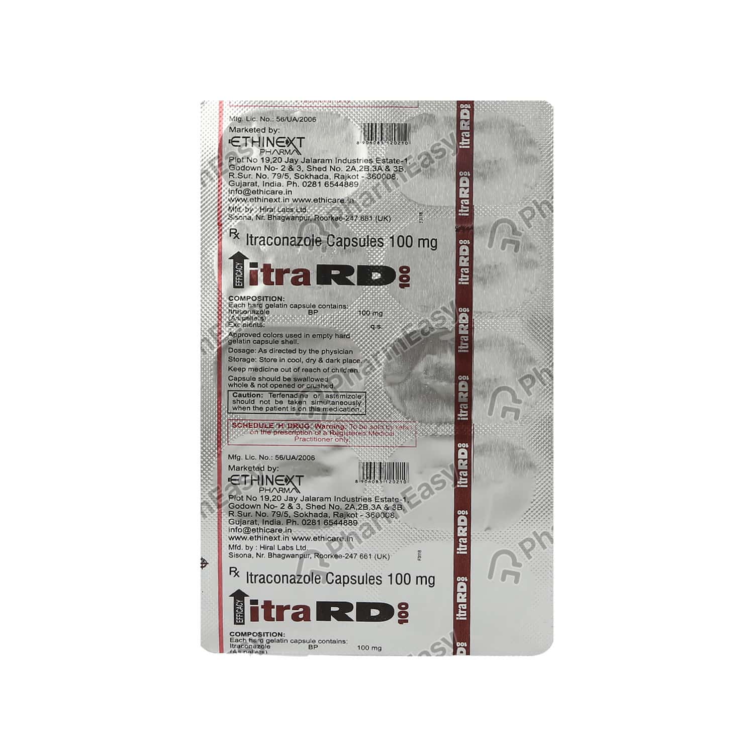 Itra Rd 100 MG Capsule (10) - Uses, Side Effects, Dosage, Composition ...