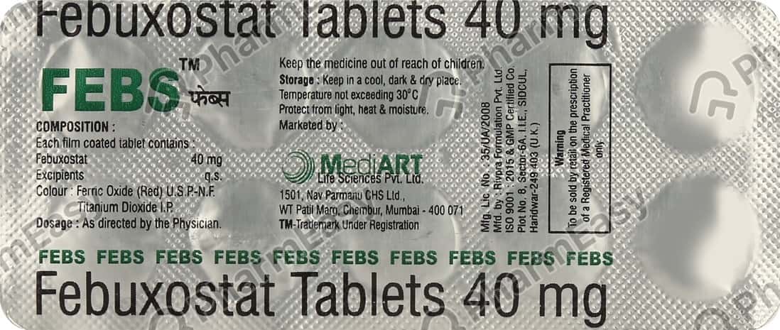 Febs 40 MG Tablet (10): Uses, Side Effects, Price & Dosage | PharmEasy