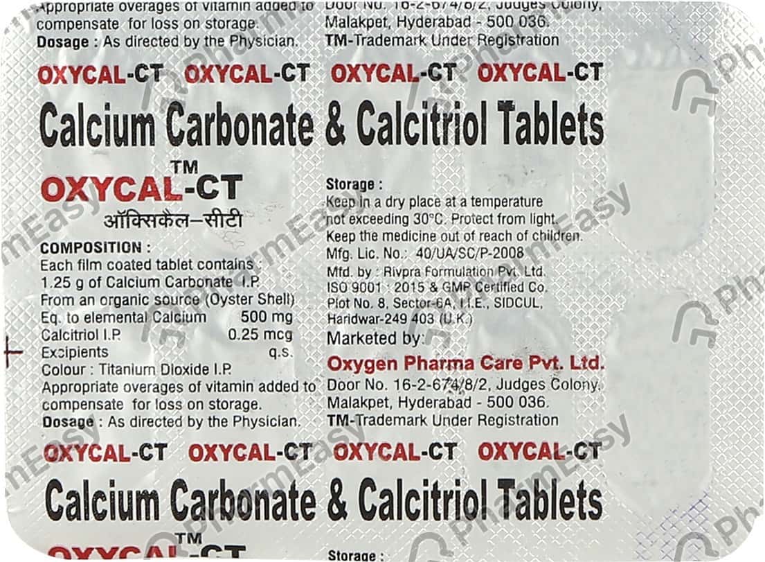 Oxycal Ct Strip Of 10 Tablets: Uses, Side Effects, Price & Dosage ...