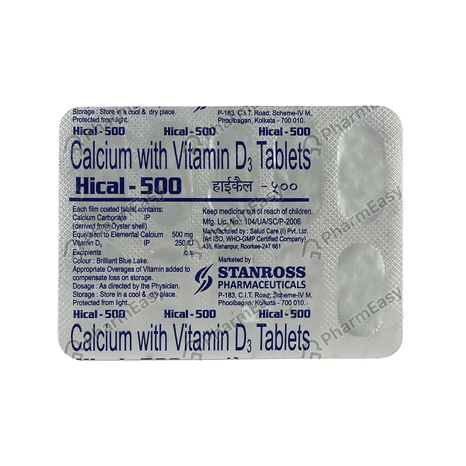 Hical 500mg Strip Of 10 Tablets - Uses, Side Effects, Dosage ...