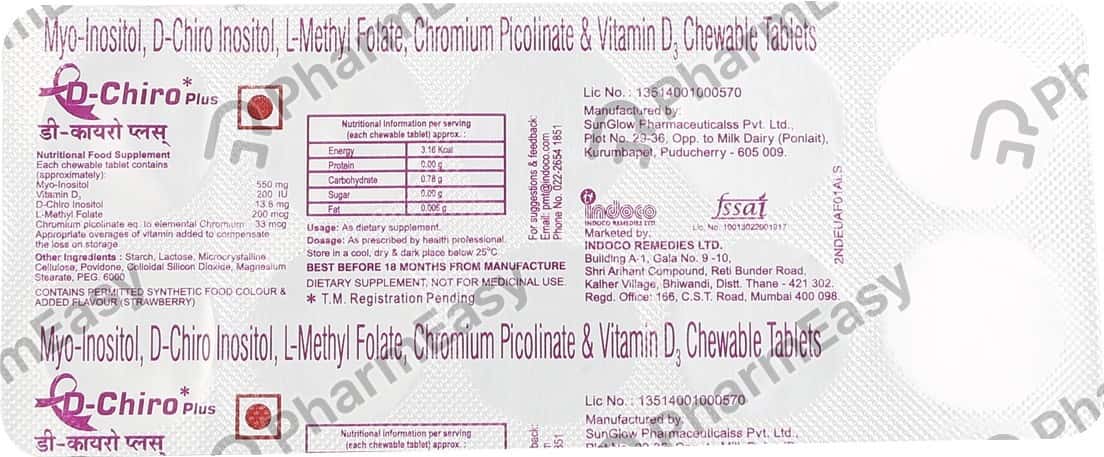 Buy D Chiro Plus Strip Of 10 Chewable Tablets Online at Flat 15% OFF ...