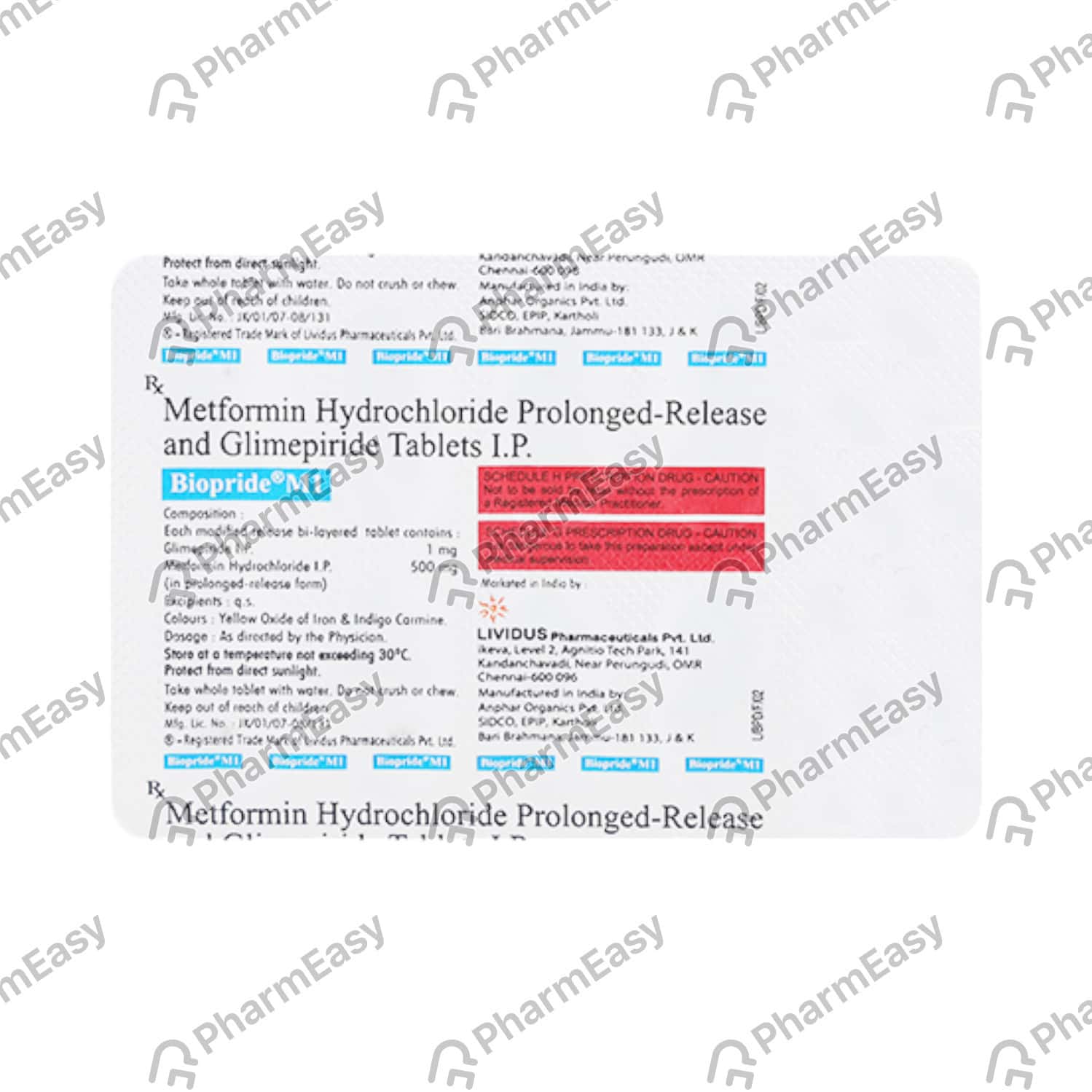 Biopride M 1mg Strip Of 10 Tablets: Uses, Side Effects, Price & Dosage ...