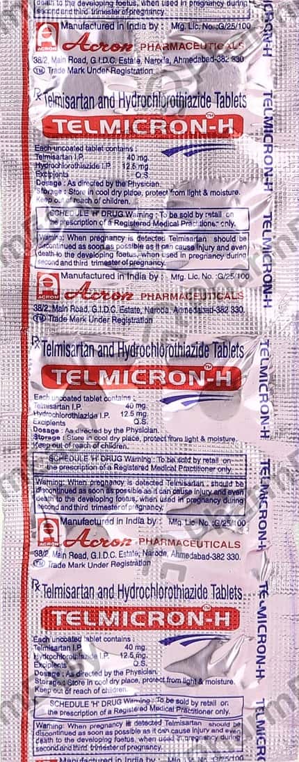 Telmicron H Tablet (10): Uses, Side Effects, Price & Dosage | PharmEasy