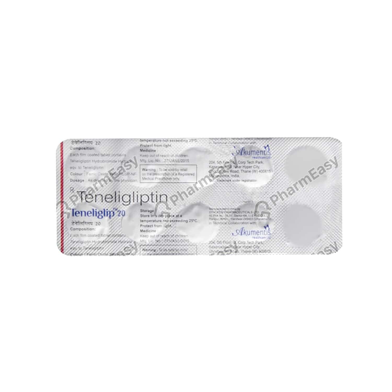 Telniglip 20 MG Tablet (10) - Uses, Side Effects, Dosage, Composition ...