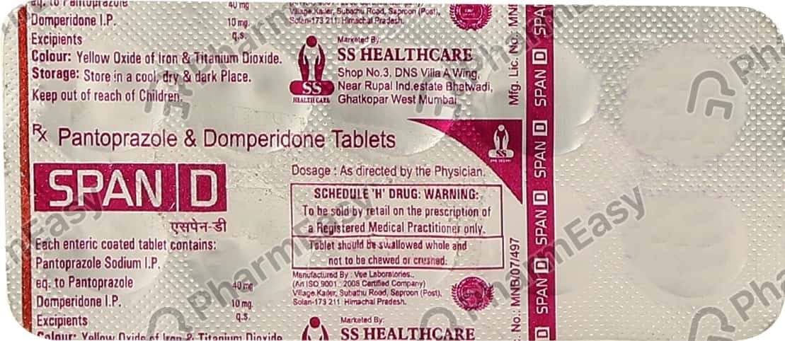 Span D Strip Of 10 Tablets: Uses, Side Effects, Price & Dosage | PharmEasy