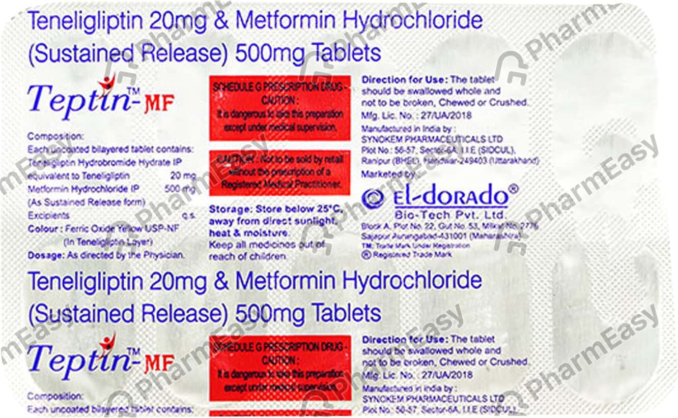 Teptin Mf Strip Of 10 Tablets: Uses, Side Effects, Price & Dosage ...
