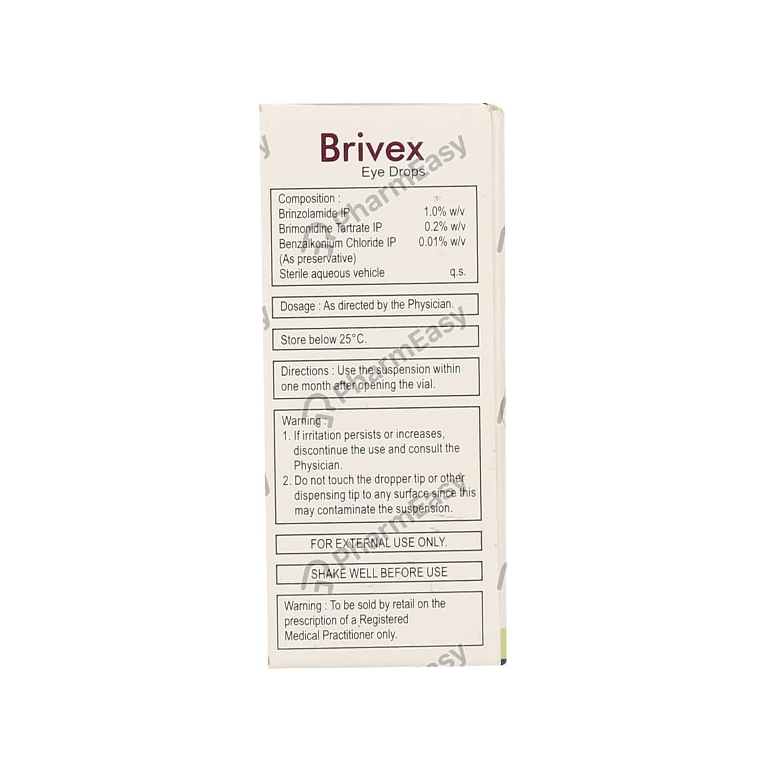 Buy Brivex Eye Drops 5ml Online at Flat 18% OFF* | PharmEasy
